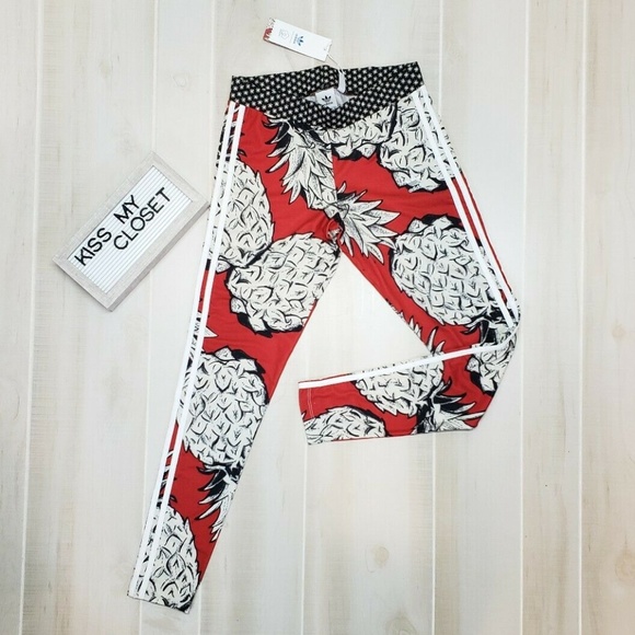 adidas | Pants & Jumpsuits | Adidas X Farm Pineapple Leggings 3 Stripe ...